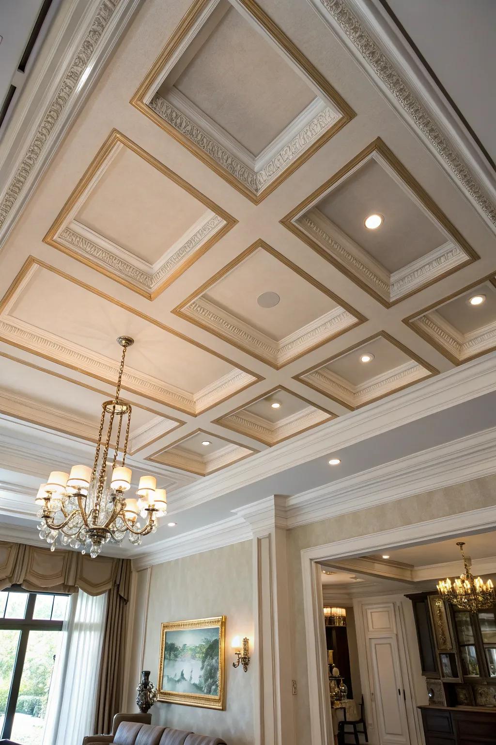 16+ Stylish Modern Coffered Ceiling Ideas - Oh Loft