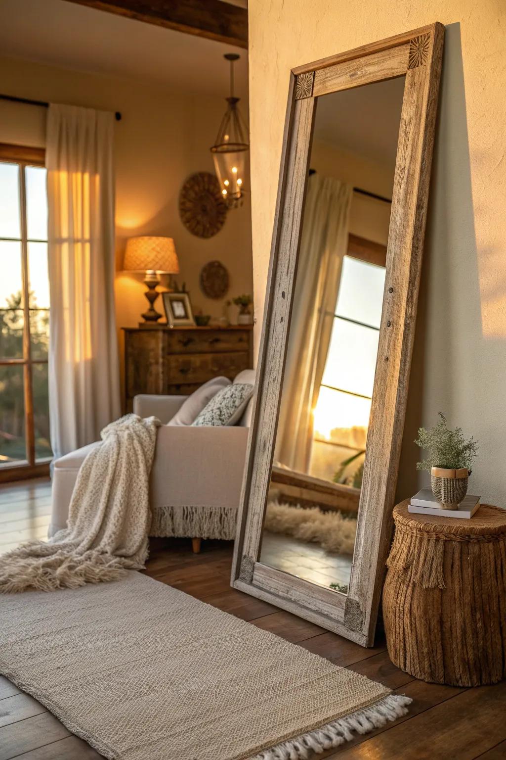 21+ Stylish Leaning Mirror Ideas for Your Home - Oh Loft